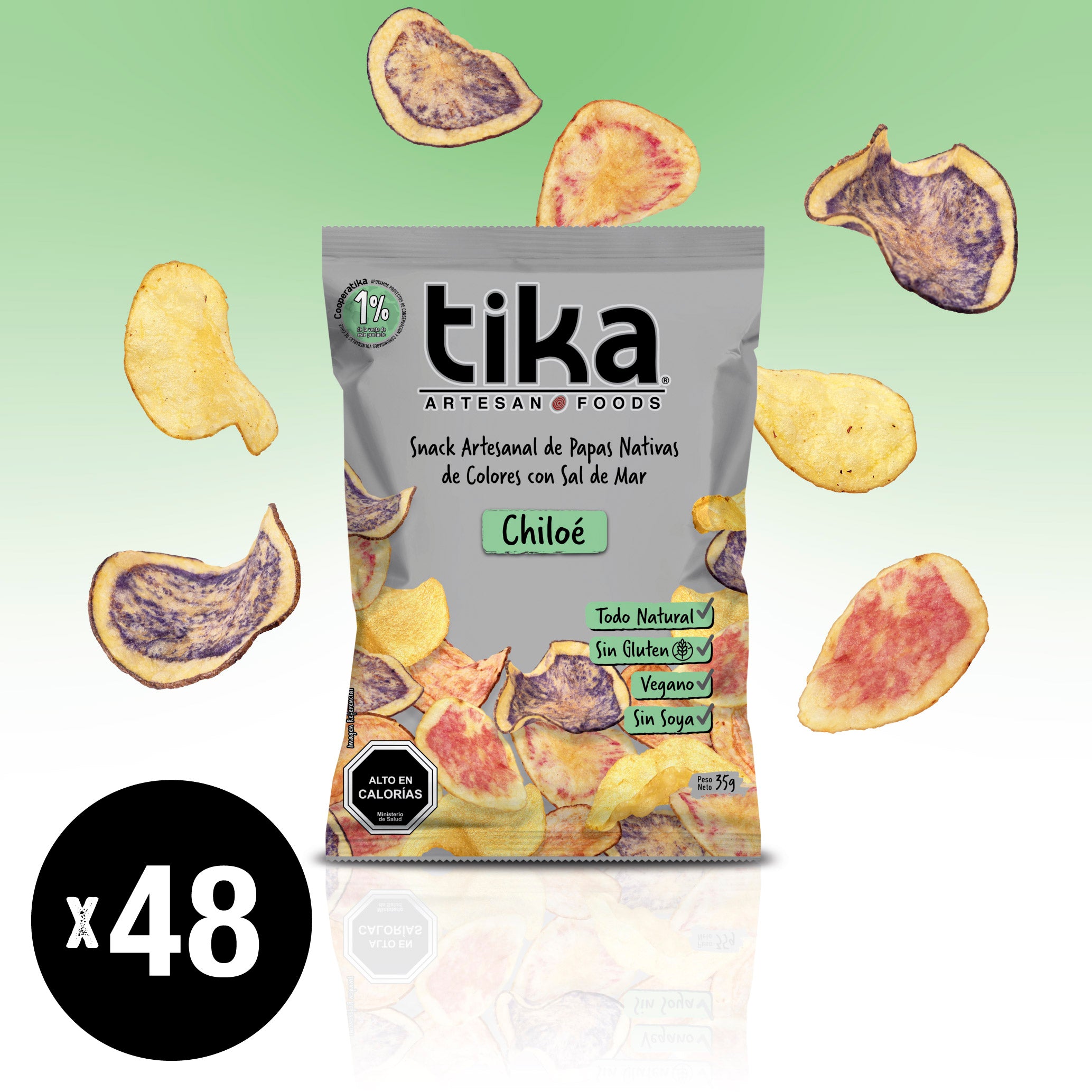 Tika Veggie Chips Chiloé 35g x 48 Colaciones – Tika Foods